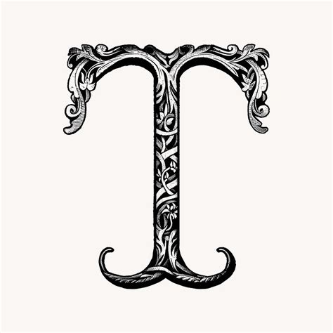 Letter T Classic Medieval Art Free Photo Illustration Rawpixel
