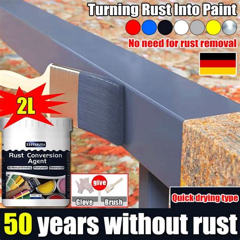 Turn Rust Into Paintanti Rust Paint For Metal L Rust Remover Metal Paint Rust Converter