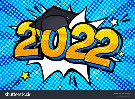 Concept Graduating Class 2022 Numbers Graduation Stock Vector Royalty