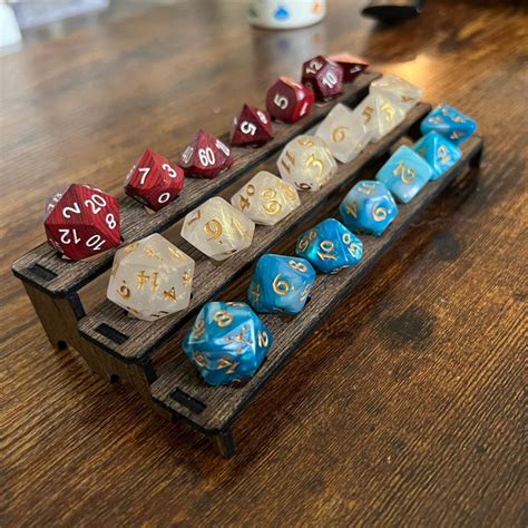 Wooden Wall Mounted Dice Holder And Display For Standard Ttrpg Dice Set Etsy