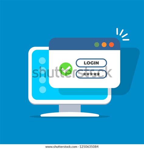 Computer Password Login On Screen Username Stock Vector Royalty Free