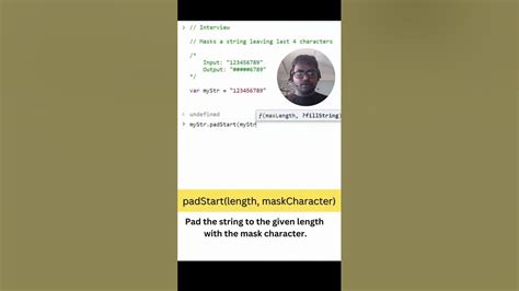 Interview String Masking In Javascript Shorts Ytshorts Short