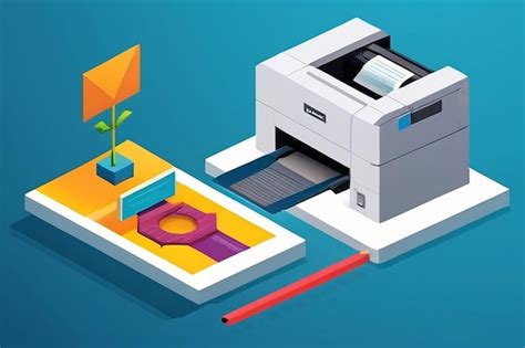 Isometric Printer Printing A Document Premium Ai Generated Image
