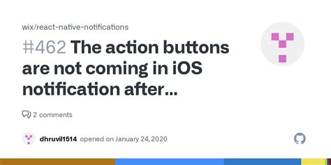 the action buttons are not coming in ios notification after navigating to other screens · issue