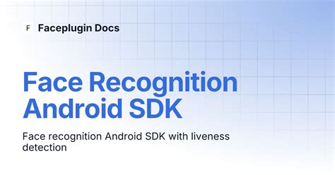 Face Recognition Android Sdk Faceplugin Docs