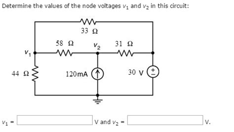 Solved Determine The Values Of The Node Voltages V1 And V2