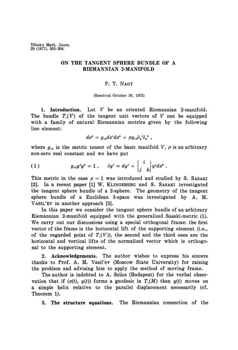 Pdf On The Tangent Sphere Bundle Of A Riemannian 2 Manifold