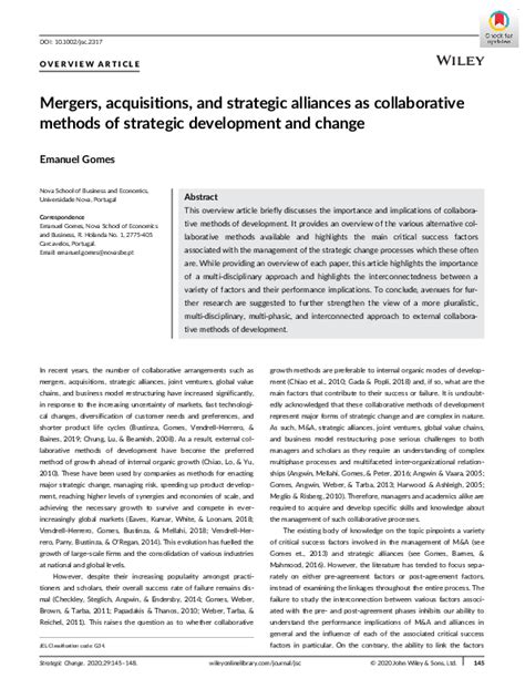 pdf mergers acquisitions and strategic alliances