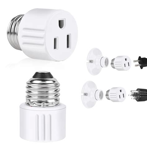 Outlet Light Socket Adapter Screw In Outlet Socket E26 Light Bulb To Outlet Socket Converter