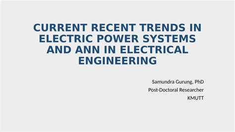 Pdf Recent Research Trends In Electric Power Systems