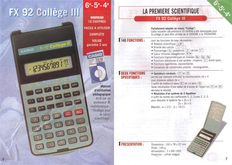 Casio Fx 92 College Iii Calculatrice Scientifique Casio Fx92
