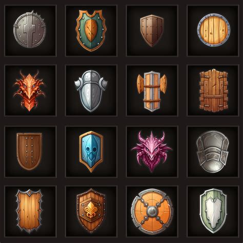 2d Rpg Fantasy Shield Set 120 Shields