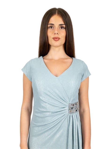 Abito Lungo Elegante Cerimonia Donna Con Spacco Curvy