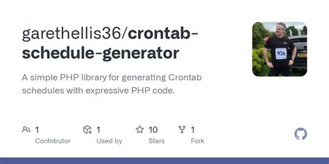github garethellis36 crontab schedule generator a simple php library for generating crontab