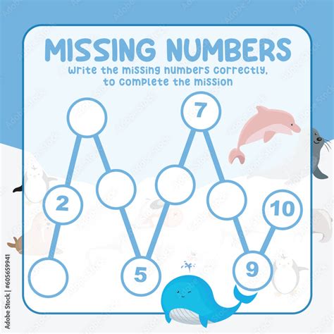 Missing Numbers Write The Answer Correctly Educational Printable Math Worksheet Count And