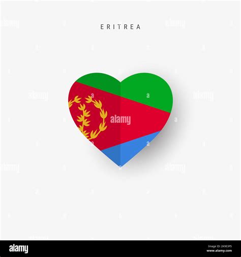 Eritrea Heart Shaped Flag Origami Paper Cut Eritrean National Banner