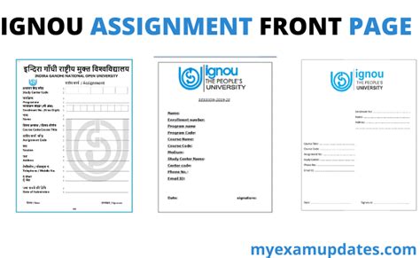Best Ignou Assignment Front Page Format My Exam Updates