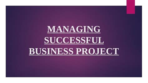 managing successful business project
