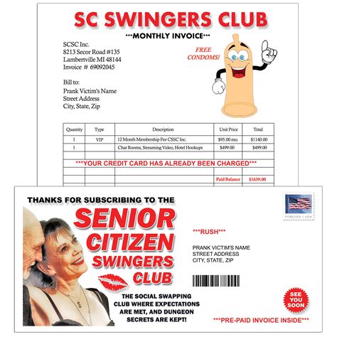 Senior Citizen Swingers Club Anonymous Mail Prank Letter Design Doggie
