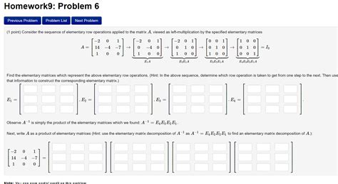 Solved Homework9 Problem 6 Previous Problem Problem List