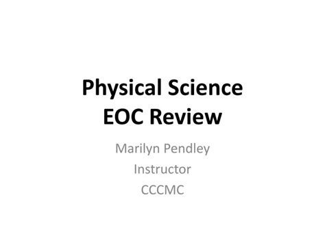Ppt Physical Science Eoc Review Powerpoint Presentation Free