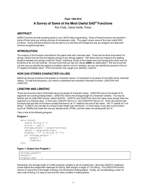 Fillable Online 40 Most Common Sas Statements Functions And Procedures40 Most Common Sas