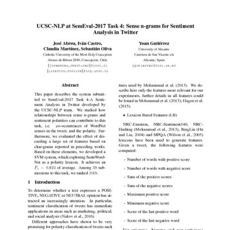 Ucsc Nlp At Semeval 2017 Task 4 Sense N Grams For Sentiment Analysis