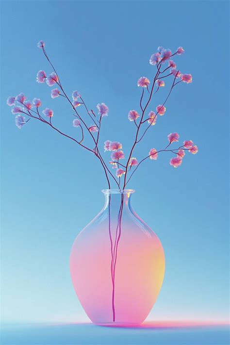 이 멋진 일러스트는 우아한 꽃병을 보여주며 미니멀리즘 미학과 전통 중국 미학이 결합되어 꿈같은 분위기를 조성합니다