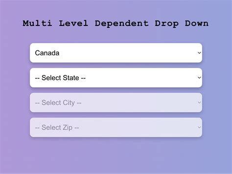 Create Multiple Dependent Drop Down Lists In Javascript