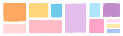 파스텔 상자 모양 정사각형 및 직사각형 거친 낙서 프레임으로 설정된 귀여운 벡터 아이와 아기 디자인 문자에 대한 스톡 벡터 아트