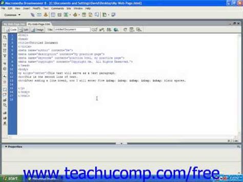 HTML Tutorial Inserting Blank Space Training Lesson 3 4 YouTube
