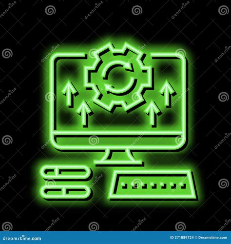 computer optimize neon glow icon illustration stock vector