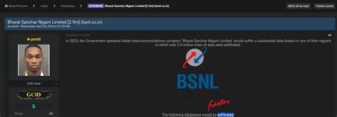 Bsnl Data Breach Dark Web Leak Exposes 2 9 Million Records