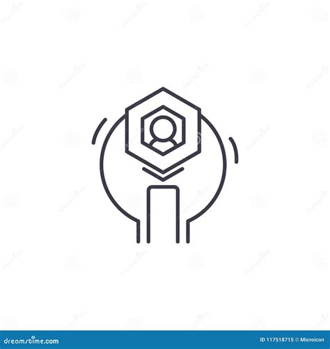 Hr Management Linear Icon Concept Hr Management Line Vector Sign