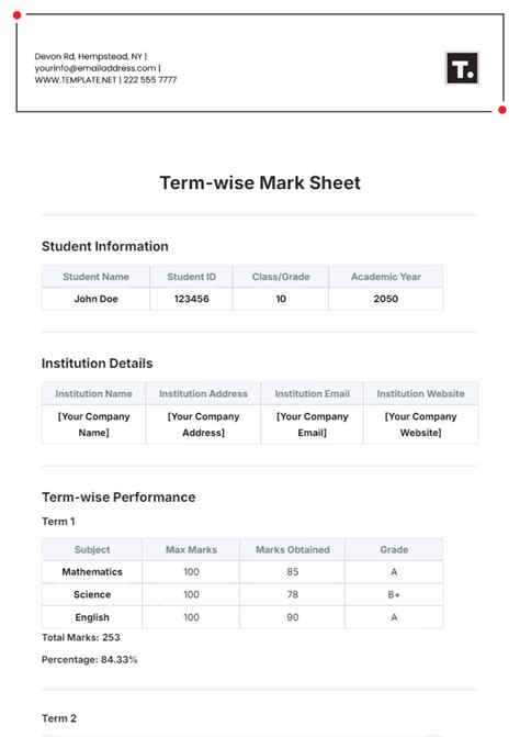 Free Semester Mark Sheet Template To Edit Online