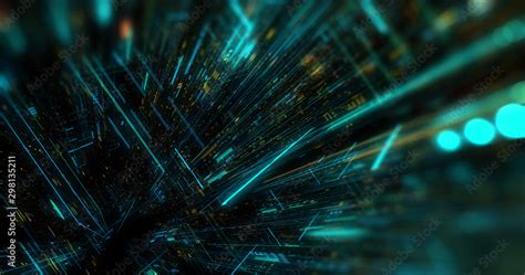 Flying Futuristic Central Processing Unit Electronic Circuitry Within A Computer That Carries