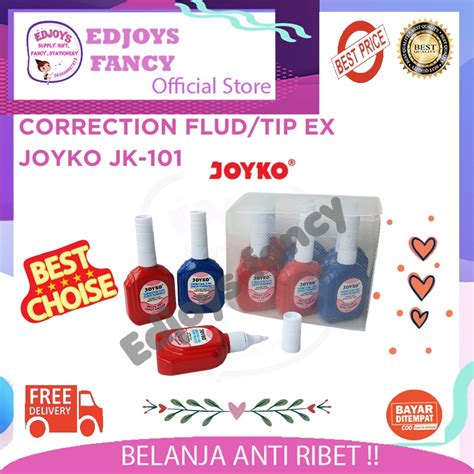 Jual Joyko Tipex Tipx Tip Ex Cair Merah Correction Fluid Jk 01 Shopee Indonesia