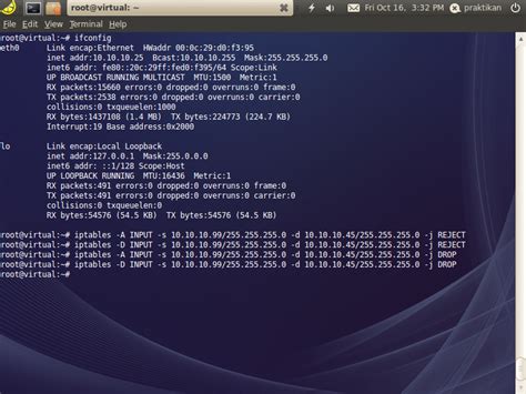 Kisah Perjalanan Melakukan Perintah Reject Dan Drop Pada Linux Ubuntu