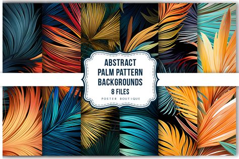 Abstract Palm Pattern Backgrounds Pack Graphic By Poster Boutique