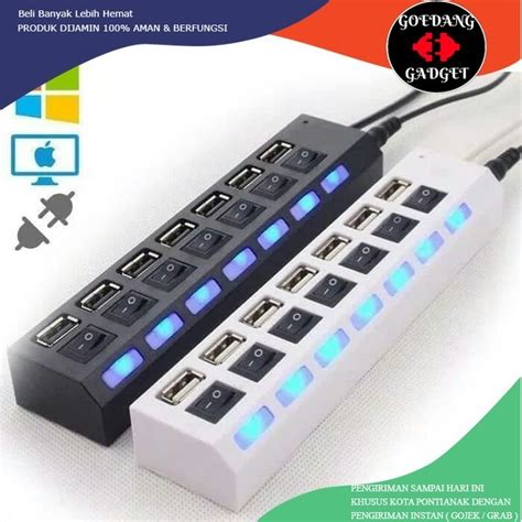 Jual USB 2 0 HUB 7PORT SAKLAR ON OFF 7 PORT USB HUB SWITCH ON OFF 7 LUBANG USB PORT HUB PC