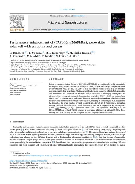 pdf performance enhancement of fapbi3 1 x mapbbr3 x perovskite solar