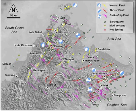 location of potential active faults in sabah the potential active