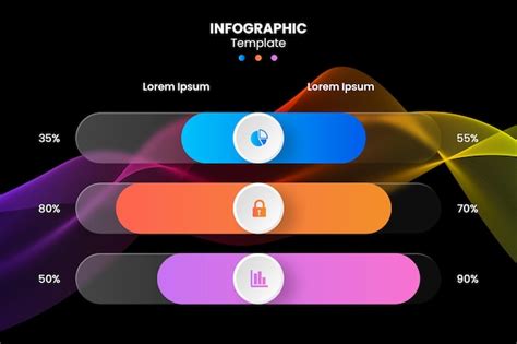 Premium Psd Glassmorphism Infographic Template Chart