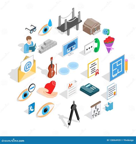 Engineers Icons Set Isometric Style Stock Vector Illustration Of Elearning Engineer 128064920