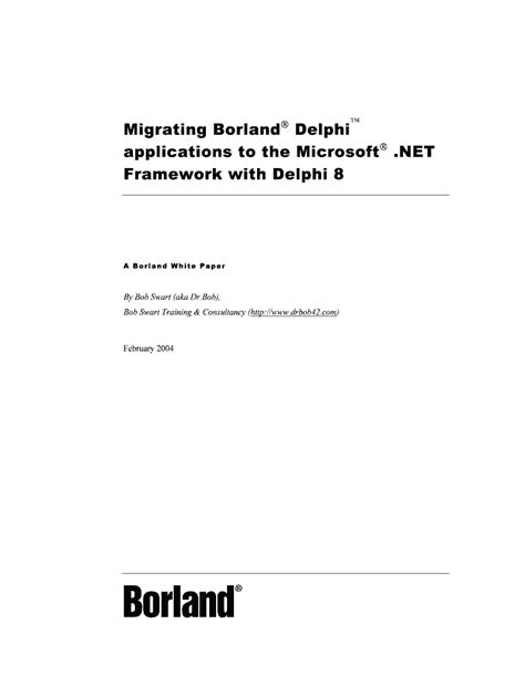 Fillable Online Migrating Borland Delphi Applications To The Microsoft