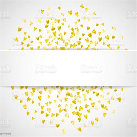 발렌타인 골드 반짝이 하트와 프레임을 종이 2 월 14 일입니다 발렌타인 종이 프레임에 대 한 벡터 색종이입니다 2월에 대한 스톡 벡터 아트 및 기타 이미지 Istock