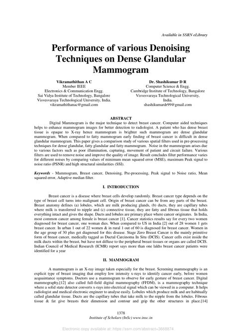 Pdf Performance Of Various Denoising Techniques On Dense Glandular
