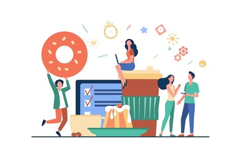 커피 브레이크를 즐기는 사람들 무료 벡터