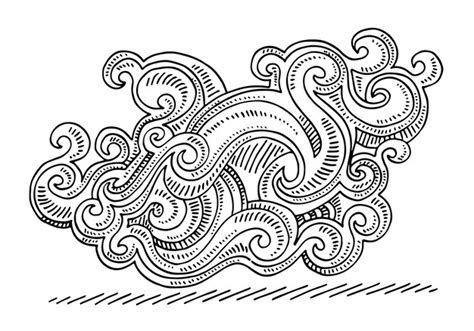 Premium Vector A Drawing Of A Cloud With The Word Cloud On It