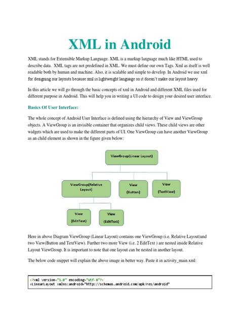 Xml In Android Basics Of User Interface Download Free Pdf Page Layout Xml